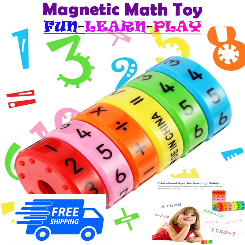 6pcs Magnetic Math Arithmetic Educational Cylinder Maths Toy for School ...