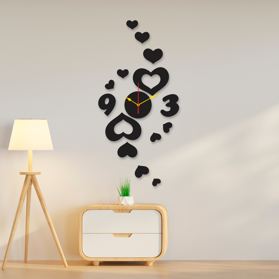 3d wooden heart shape wall clock Wall clocks for bedroom TV Wall Clocks ...