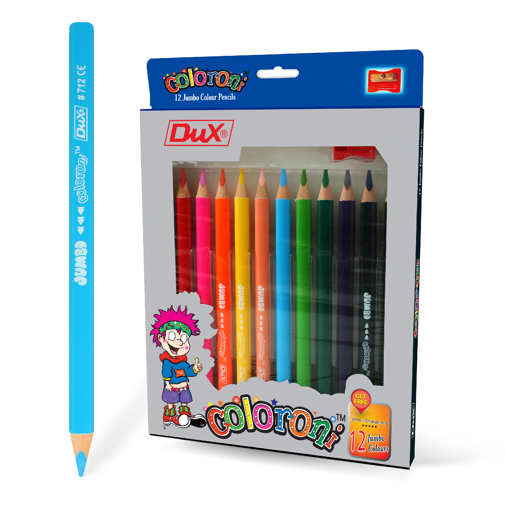 Dux Colour Pencil Jumbo DX-712 (Pack of 12 Pcs) | Daraz.pk