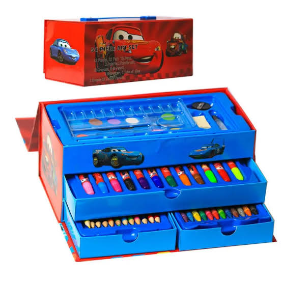 54 Pcs Coloring kit box, Big Size Caryons, Water Color, Girls and Boys ...