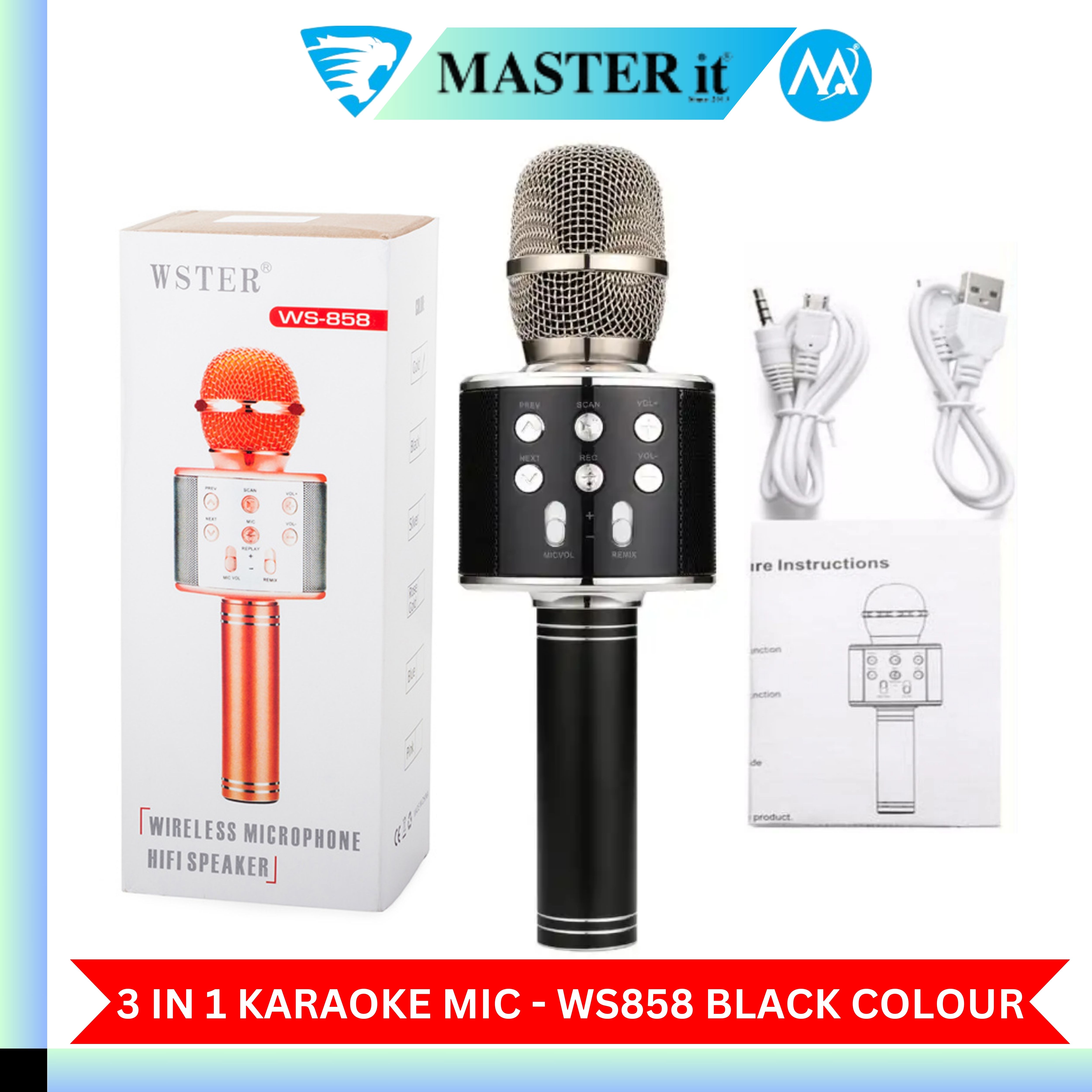 Wireless Mic With Speaker Portable Bluetooth Microphone For Recording ...