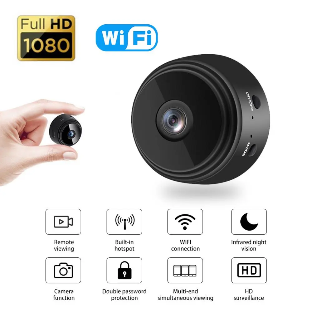 A9 Mini Camera Security Camera Wireless Outdoor Indoor 720P HD WiFi ...