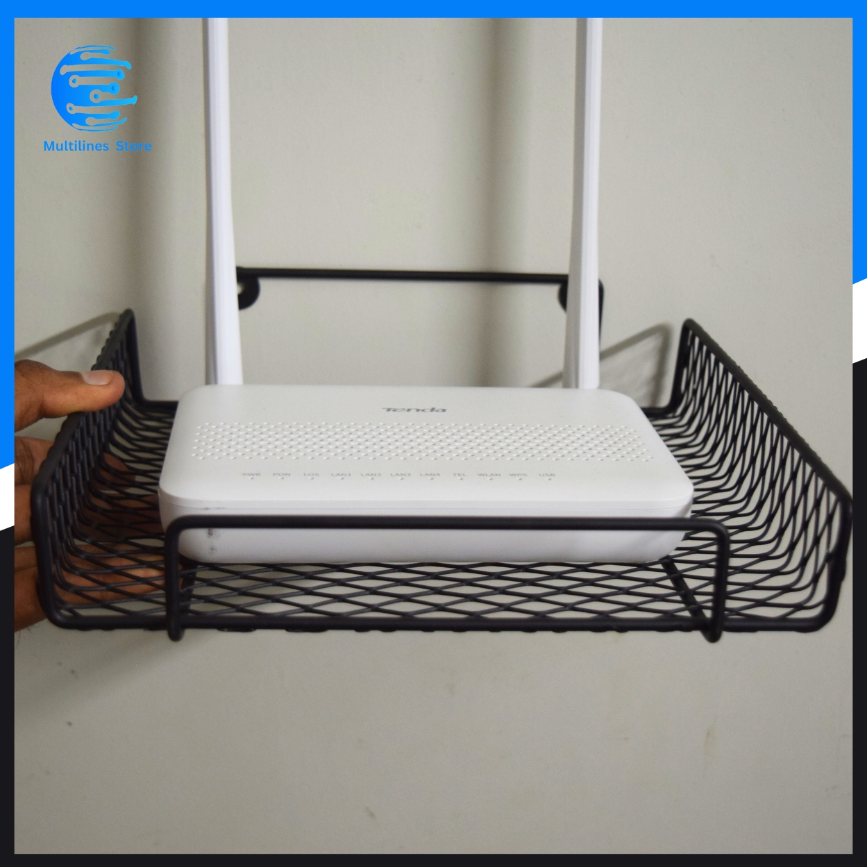 New Premium Quality Wall Mounted Wifi Router Shelf Bracket | Black Wall ...