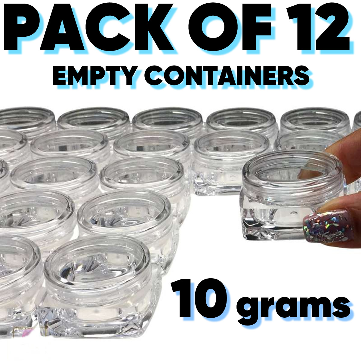 12pcs 10/5grams Empty Cosmetic Plastic Containers with clear lid ...