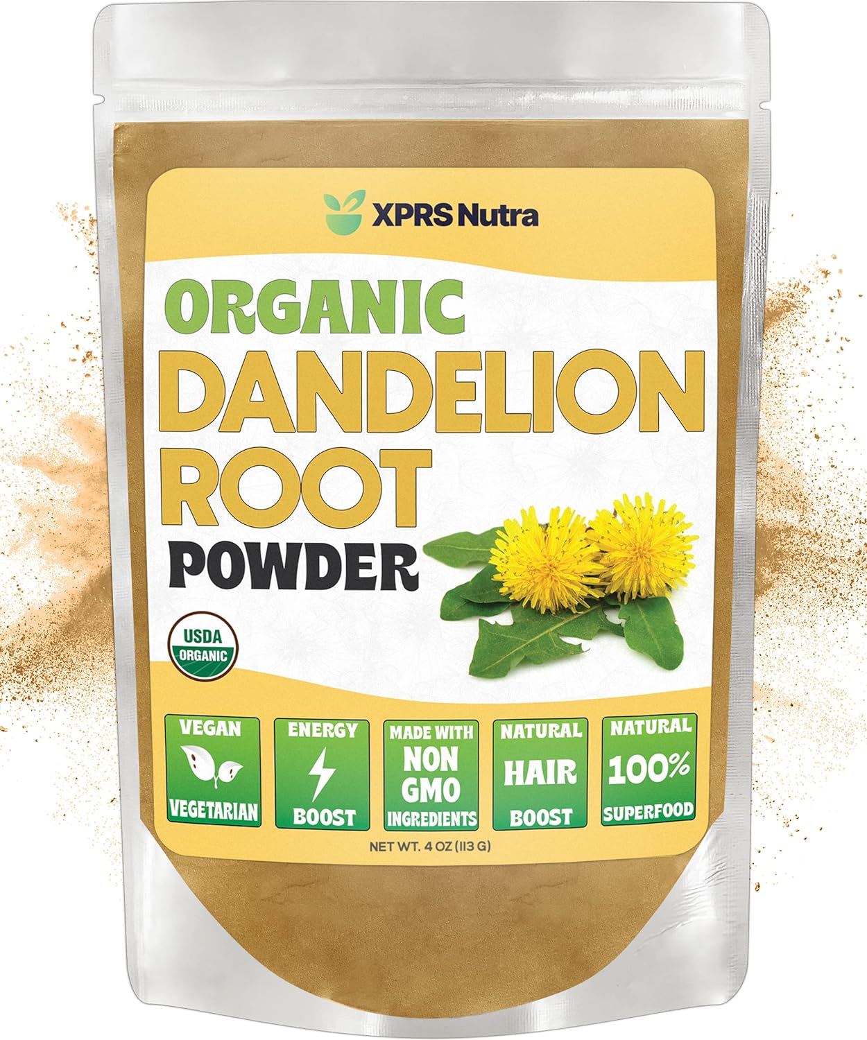 XPRS Nutra Organic Dandelion Root Powder - 350g Vegan Friendly ...