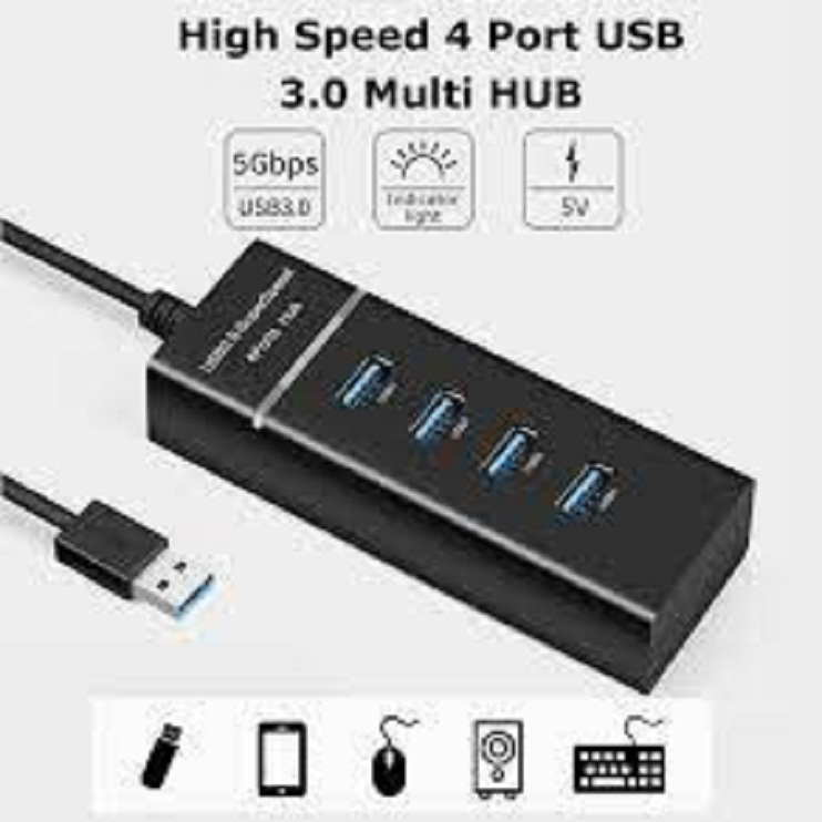 Portable 4 Port USB HUB Super Speed 3.0 High-Speed Multiport Slim USB ...