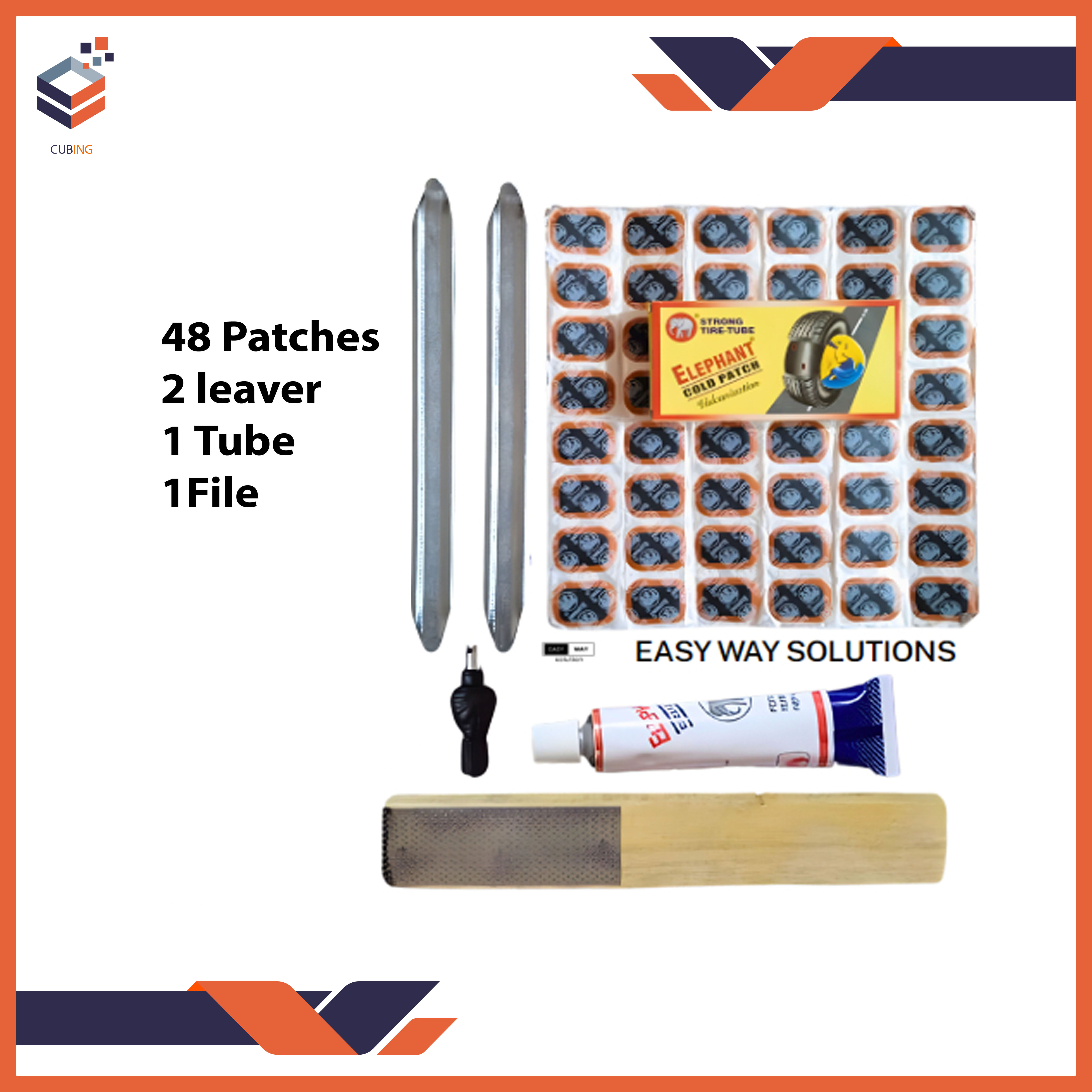 48Pcs Patch+Round Patch, Bicycle Motorcycle Tube Puncture Rubber ...