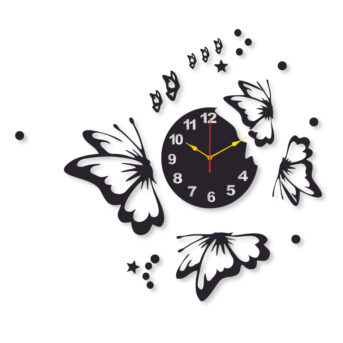 DW Decor Welly | Butterfly clock | Wooden Wall Clock | Daraz.pk
