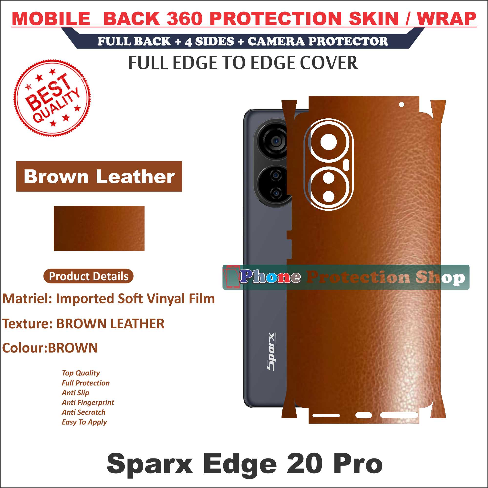 SPARX EDGE 20 pro full Back 360 Protection skin wrap with sides and ...