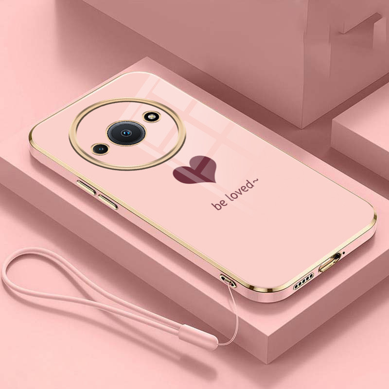 Redmi A3 redmi A3x Luxury Love Heart Casing Square Edges Plating Back ...