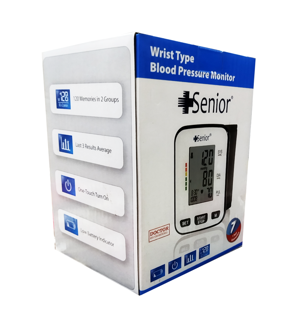 Digital Automatic Wrist Blood Pressure Monitor With High and Low BP ...