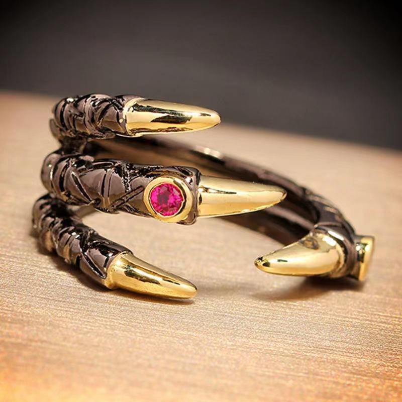 HP Fashionable Dragon Claw Ring Men Vintage Open Ring Creative Devil ...