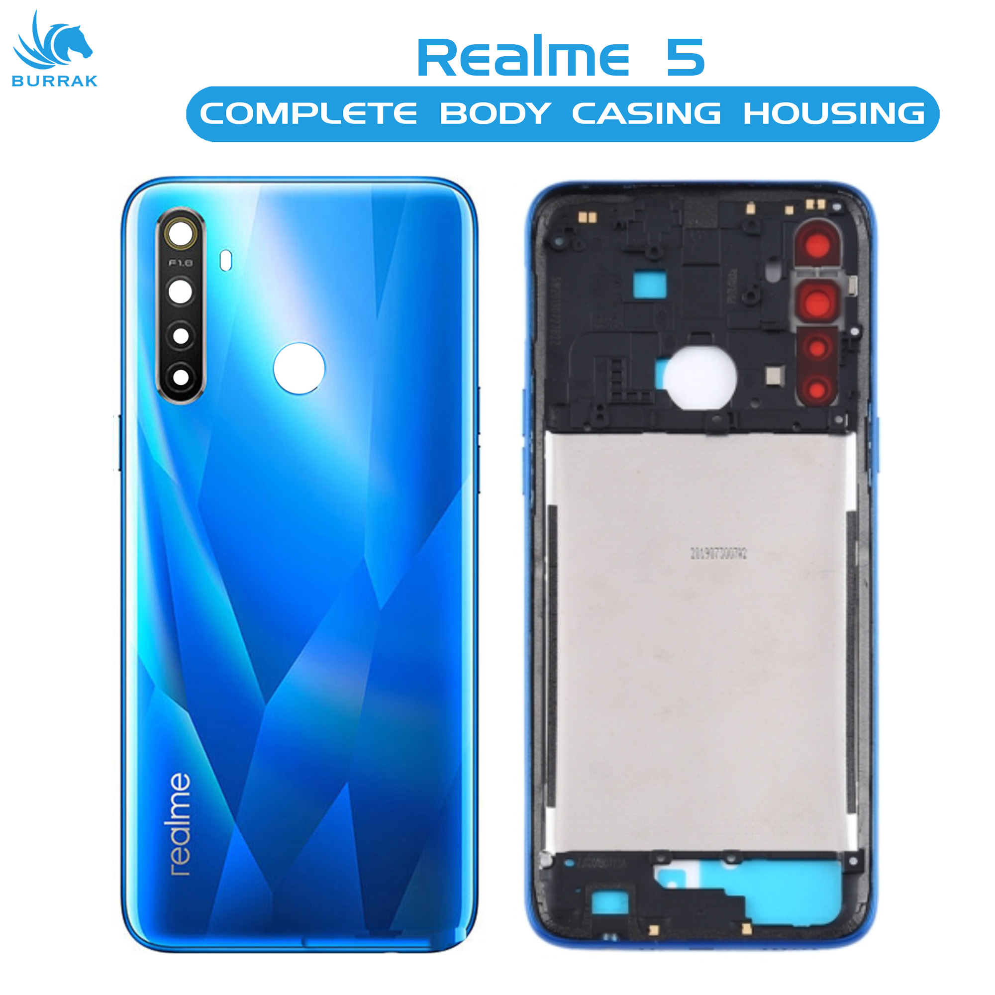 Realme 5 Housing Middle Frame With Side Button and Camera Lens Complete ...