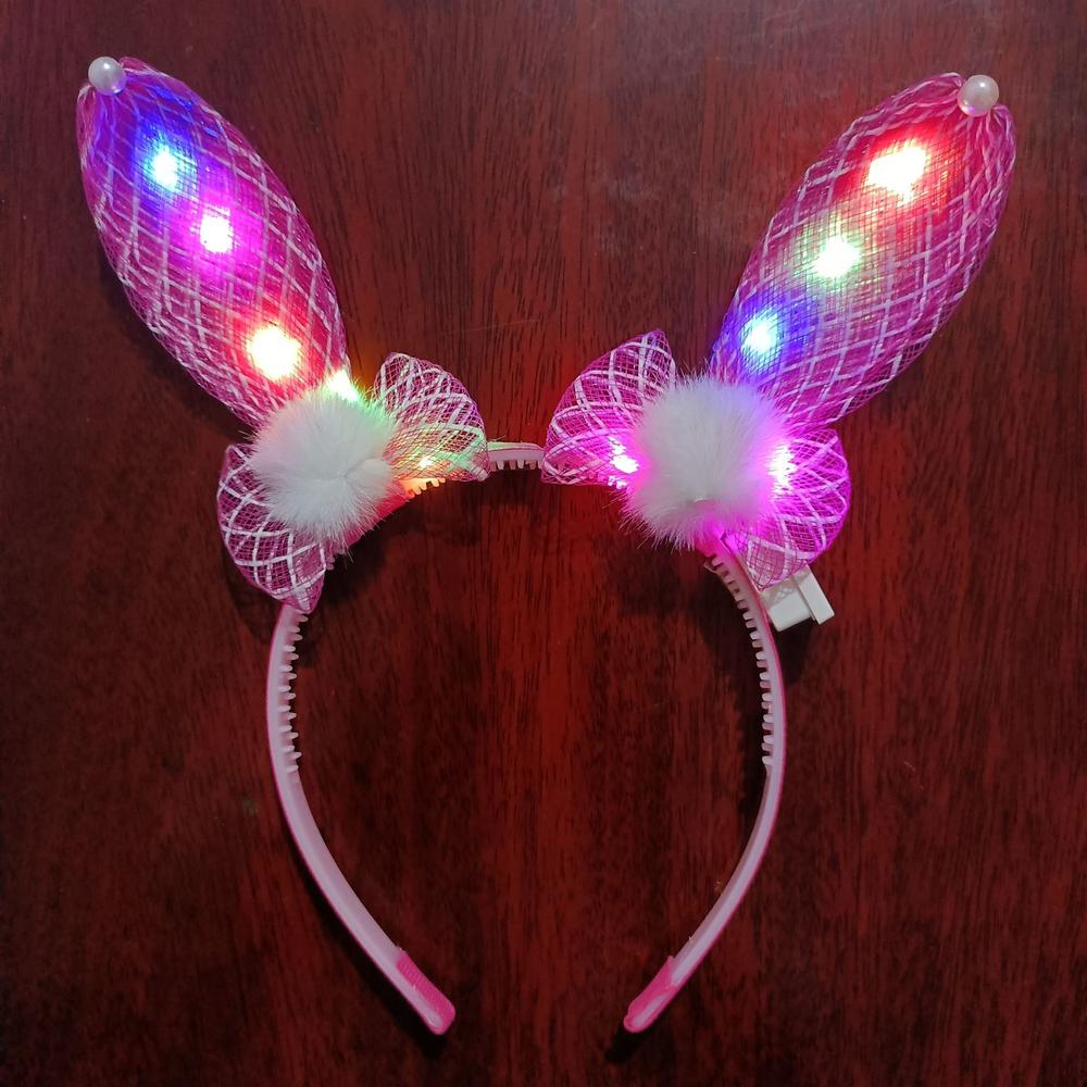Elastic band LED headband Cute Multi-color LED lights Soft plush Plush ...