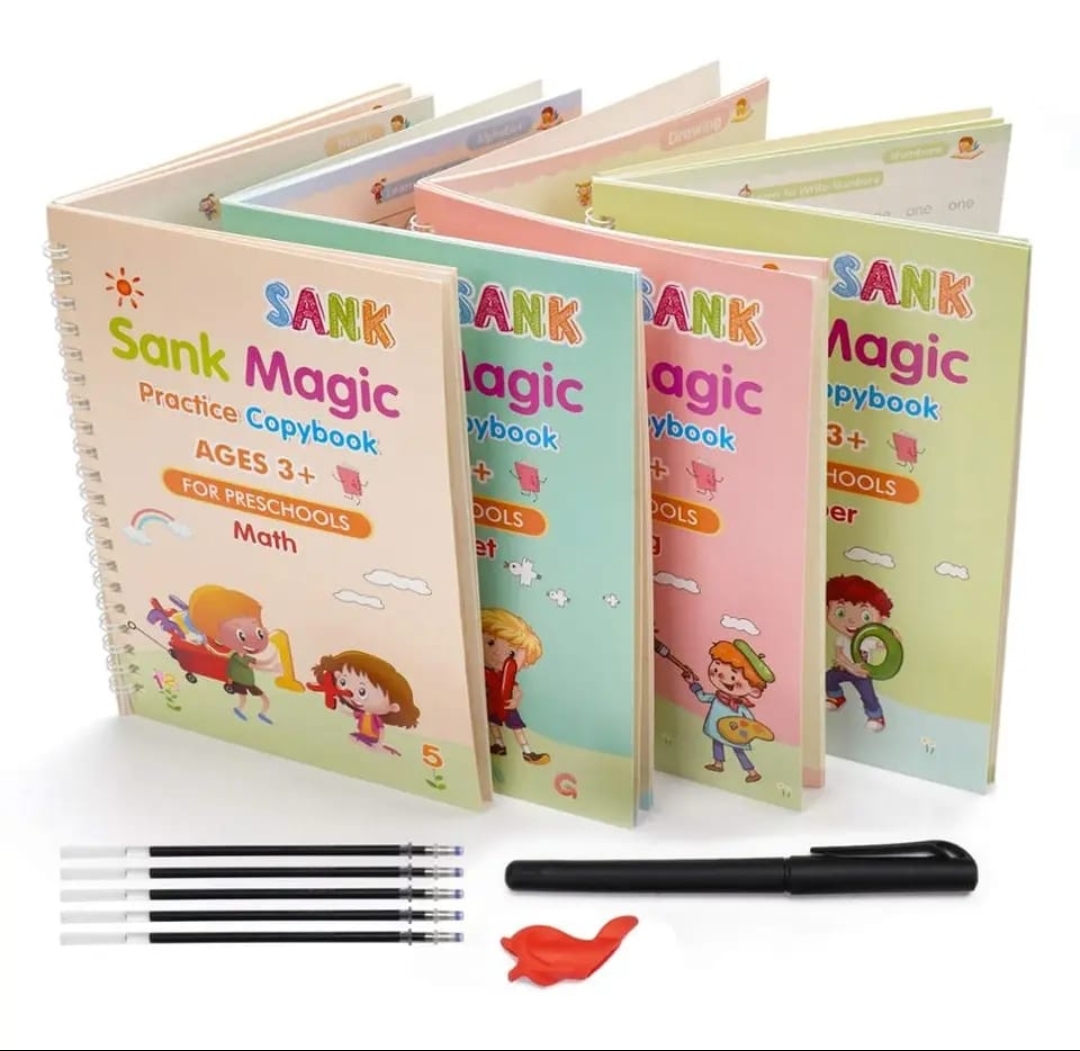 Set of 4 Sank Magic Learning Book with Magic Pen & 10 refills, Practice ...