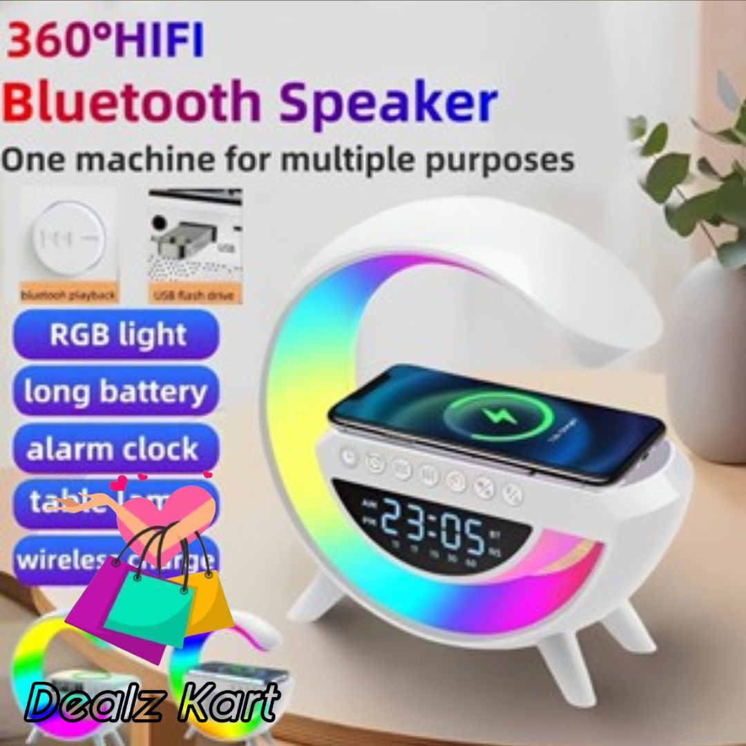 G Lamp Wireless Charging Speaker - Alarm Clock - Table Lamp With Lights ...