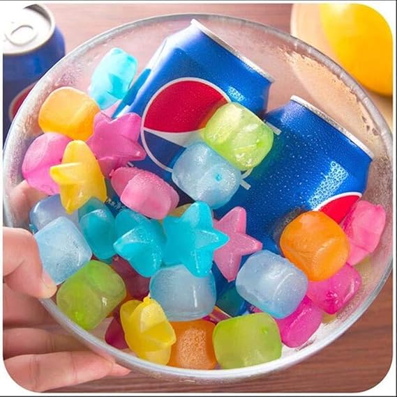 10 Pcs Plastic Colorful Reusable Ice Cubes Cooling Ice Cubes Non ...