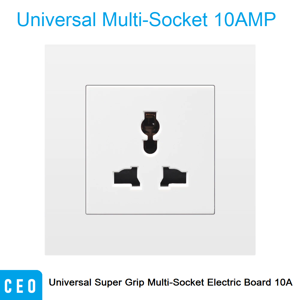 Universal Super Grip Multi-Socket Electric Board 10A (Heavy Duty + Long ...