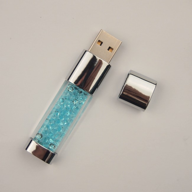 USB Flash Drive Crystal LED Blue Lights Memory Card Flash Drive 32GB ...