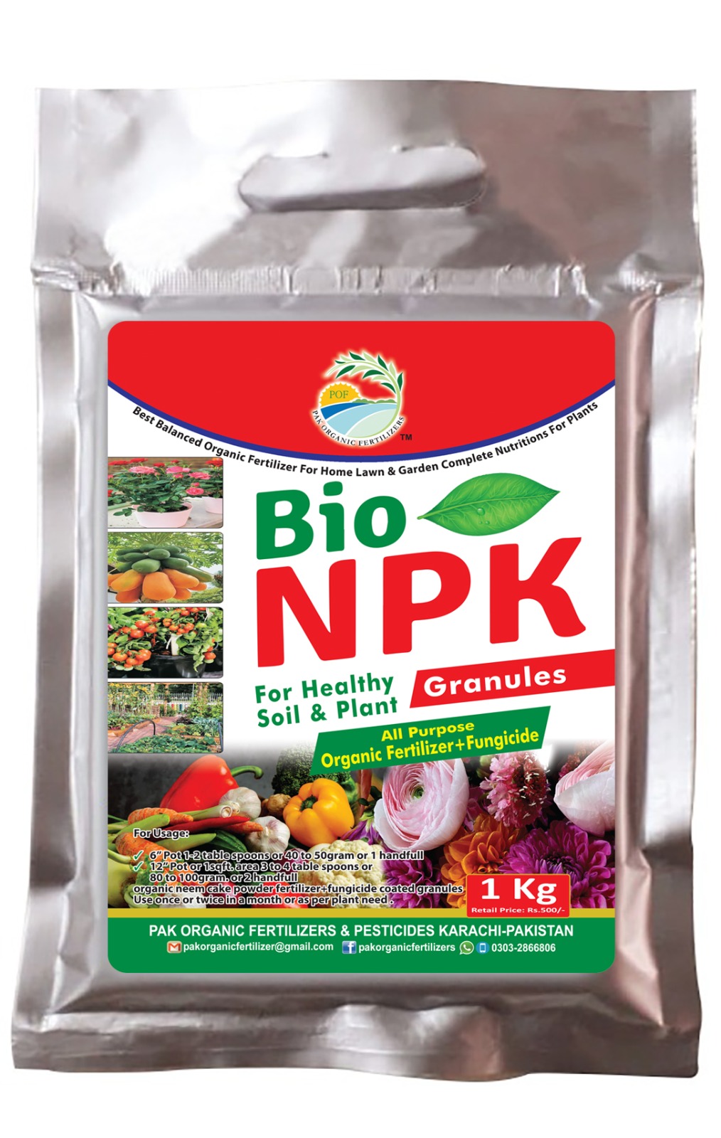 BIO NPK FERTILIZER + FUNGICIDE GRANULAR ( DANE DAR ) 1 KG | Daraz.pk