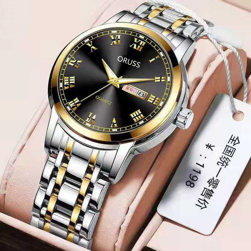 ORUSS Men's Watch Waterproof Genuine Quartz Stainless Steel Precision ...