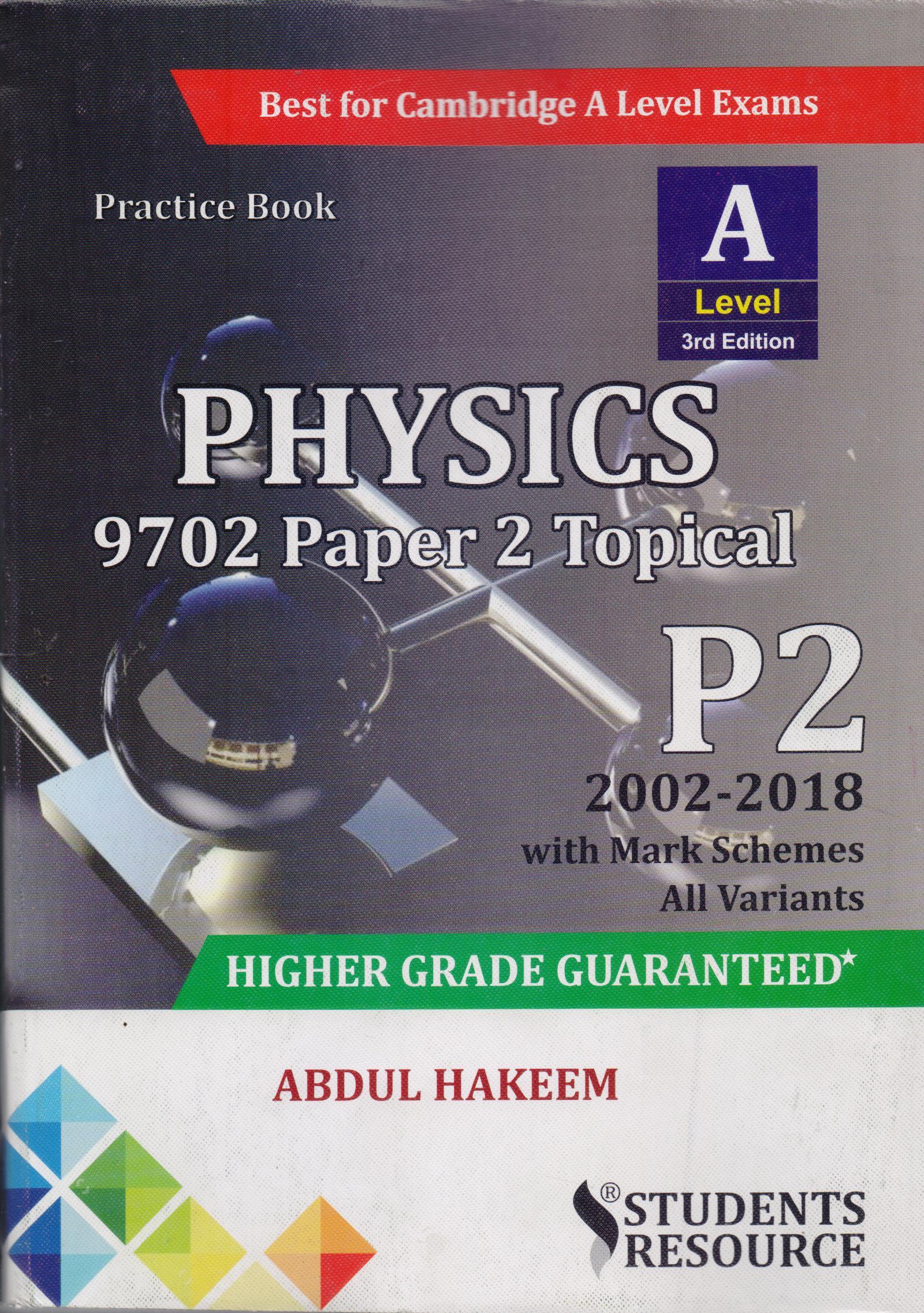 Physics 9702 Paper 2 Topical A Level 3rd Edition by Students Resource ...
