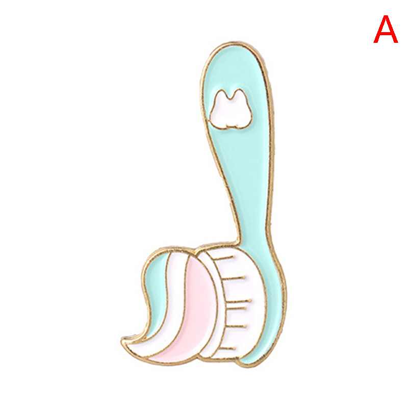 Tooth and Toothbrush Enamel Pins Wink Smile Tooth Brooches Dentist ...