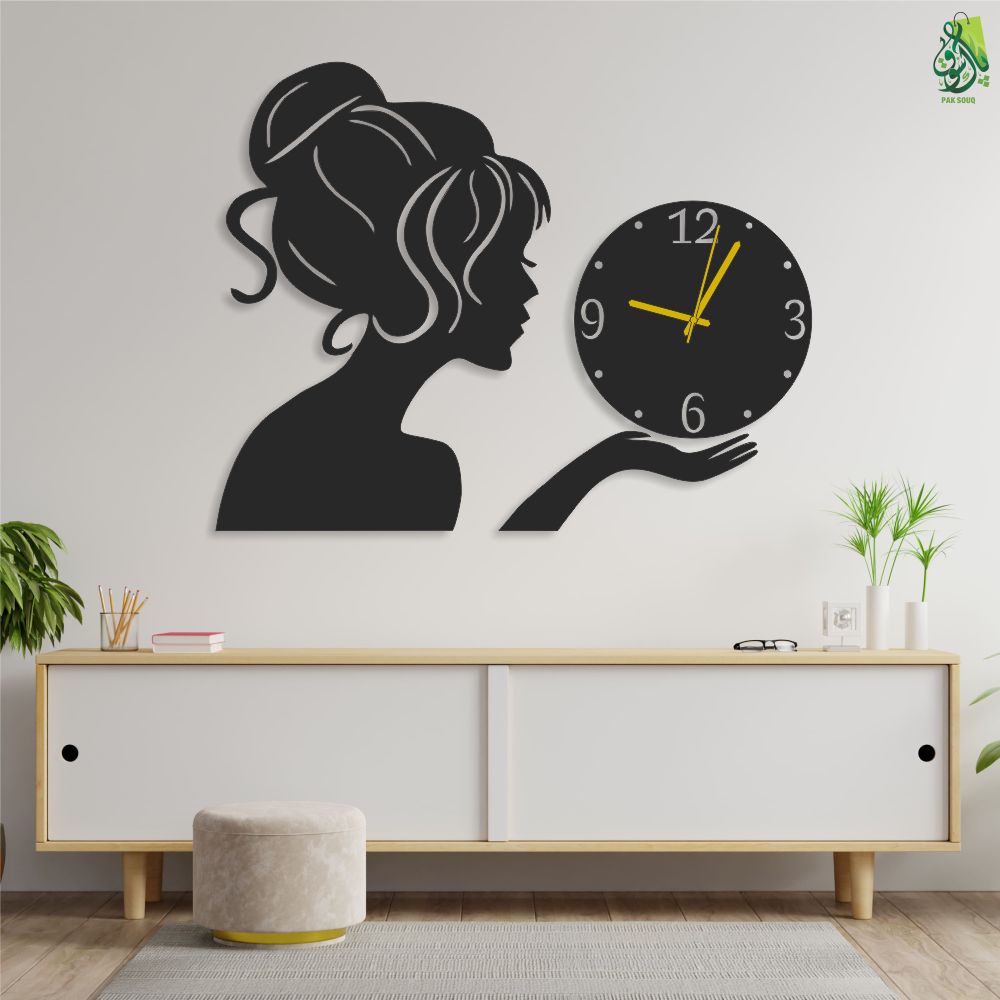 3D Wooden Wall Clock, Wall Décor Art for Home Living Room Bedroom ...