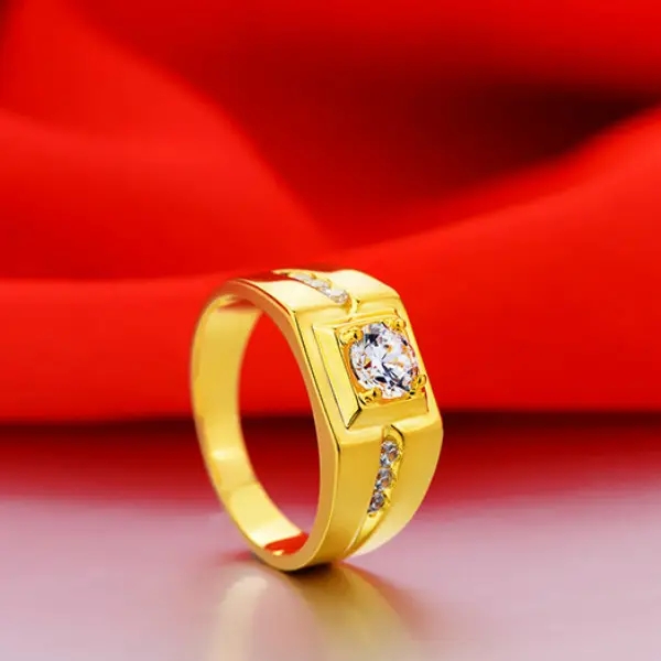 Gentleman Temperament Plated 24K Gold/Silver Ring For Men Wedding Rings ...