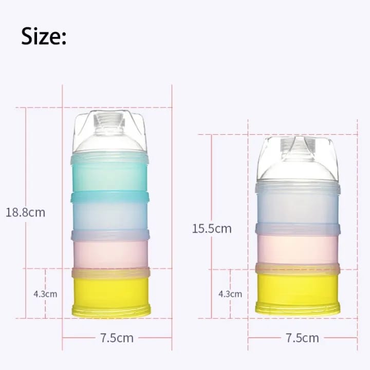 3/4 Layers Portable Baby Feeding Milk-Powder & Food Container Grid Box ...