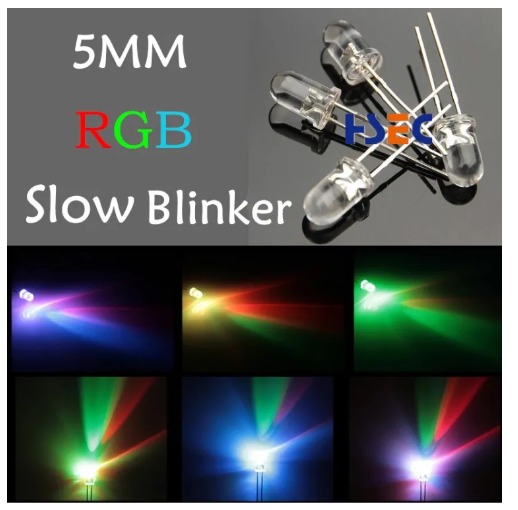 5/10/25 Pieces 5mm RGB LED Diodes Slow Flash LED Diode Color Red Green Blue LED 5mm Light ...
