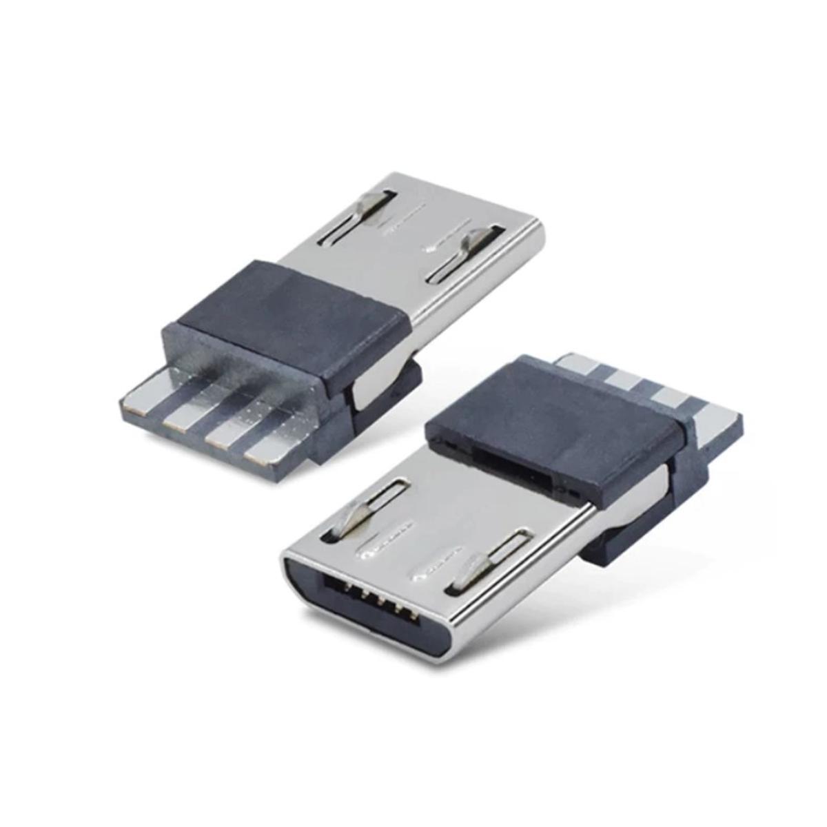 2pcs/5 Pin Micro USB Jack USB Plug Male Connector Port Jack Tail ...