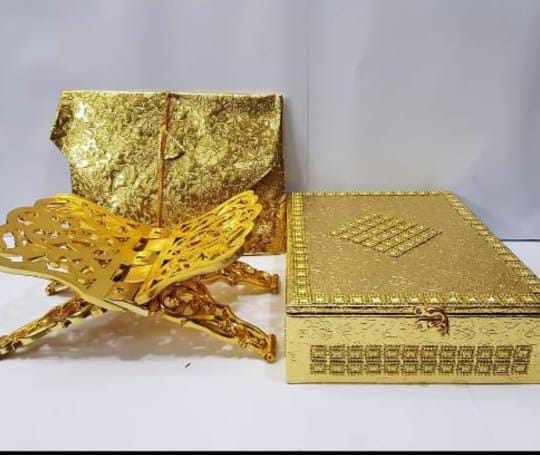 Madani 3 pieces Rail Quran Box Fancy Quran Pak Box velvet quran box ...