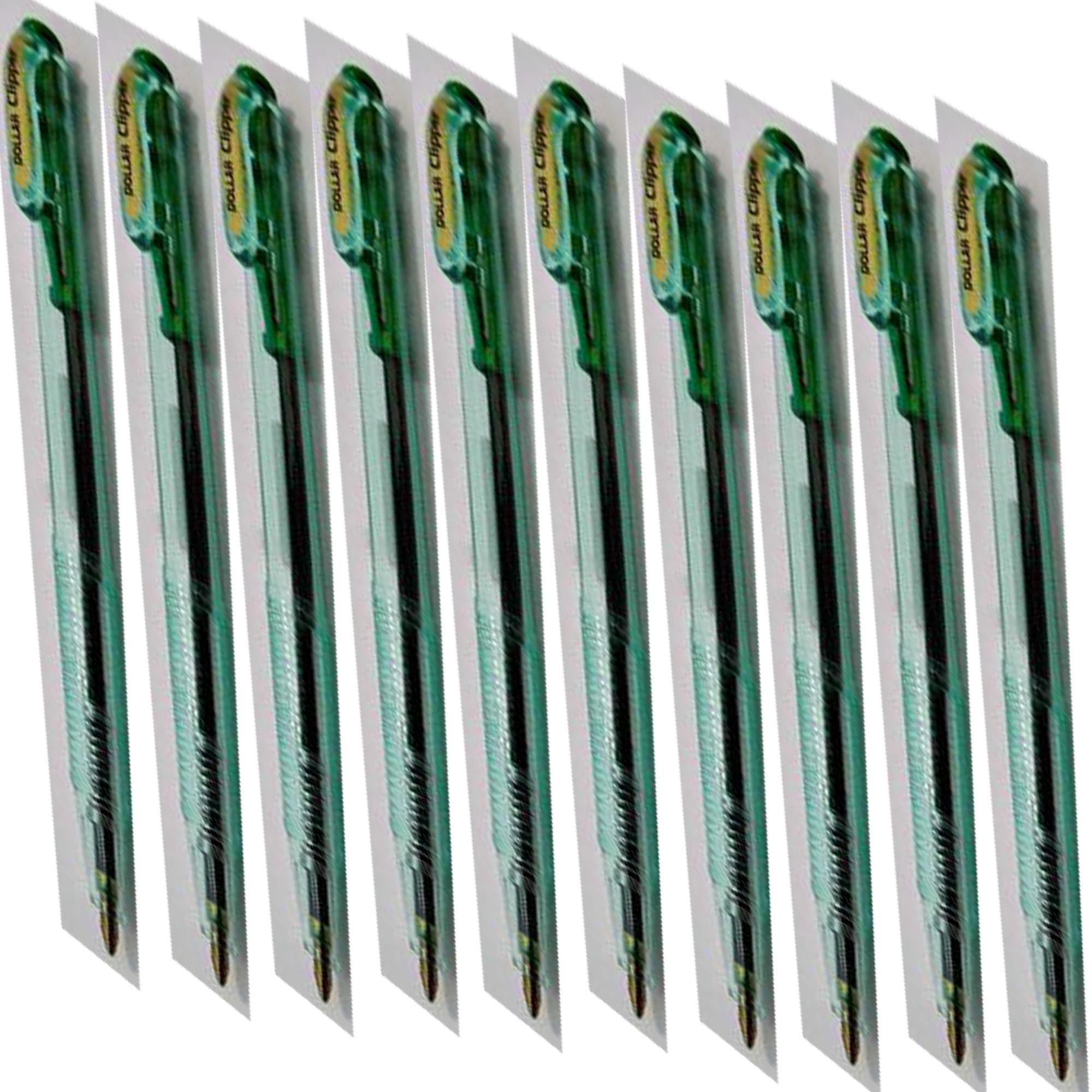 Clipper Ball Pen Green Art # BPCLF (10 Pcs / 1 Pkt) | Daraz.pk