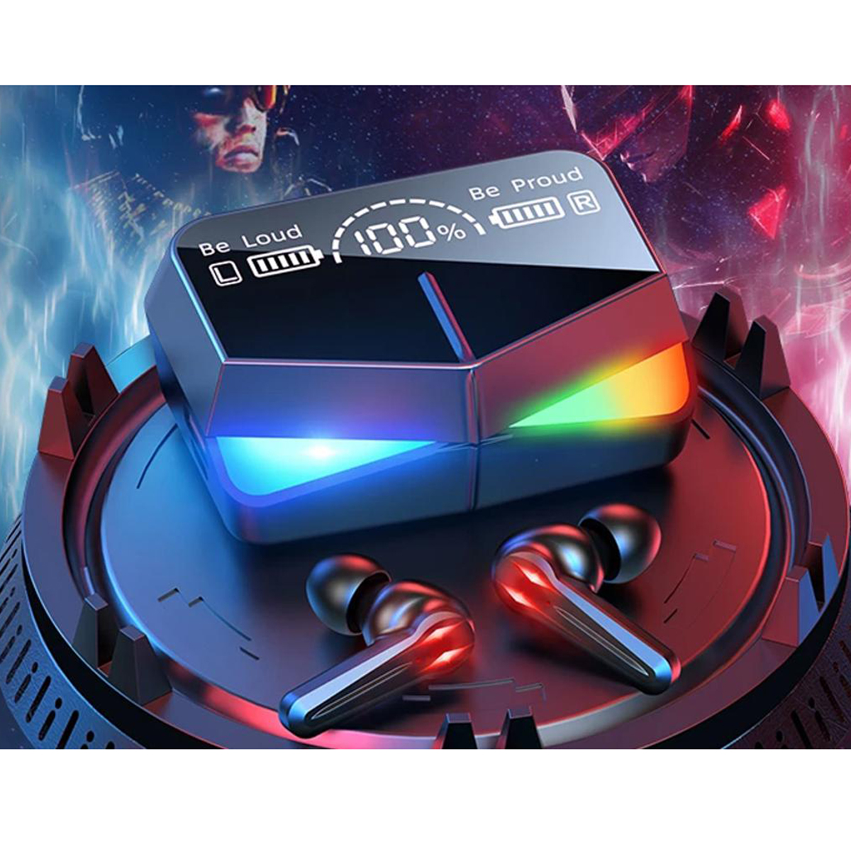 M28 TWS Gaming Wireless Infurion Earbuds Type-c LED Display Stereo Low ...