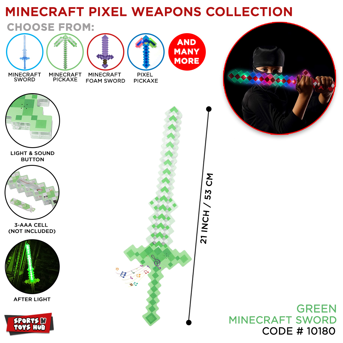 Minecraft Swords Collections, Diamond Enchanted Pickaxe Child Boys ...