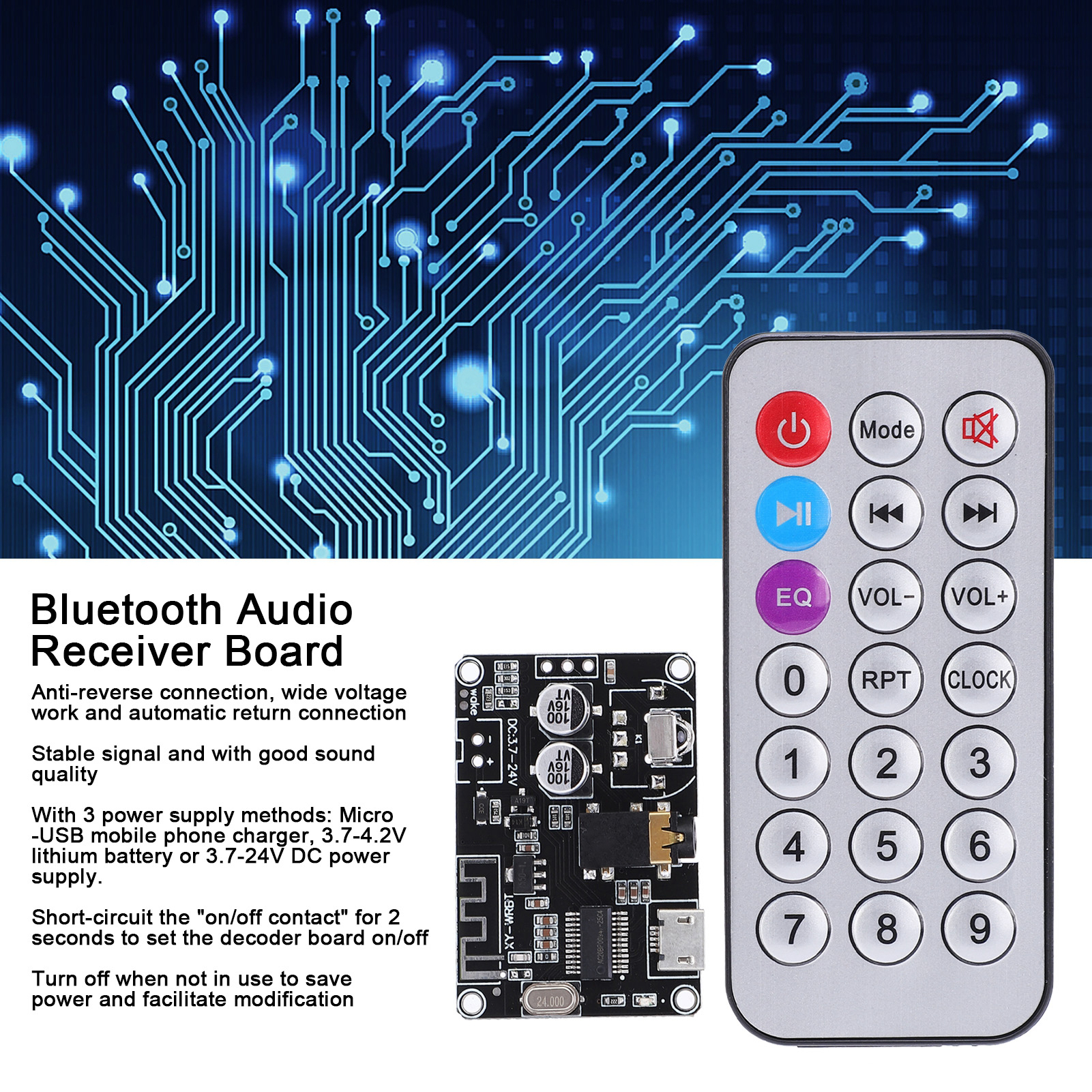 Receiver Board Stereo Power Amplifier Module W/Remote Control | Daraz.pk