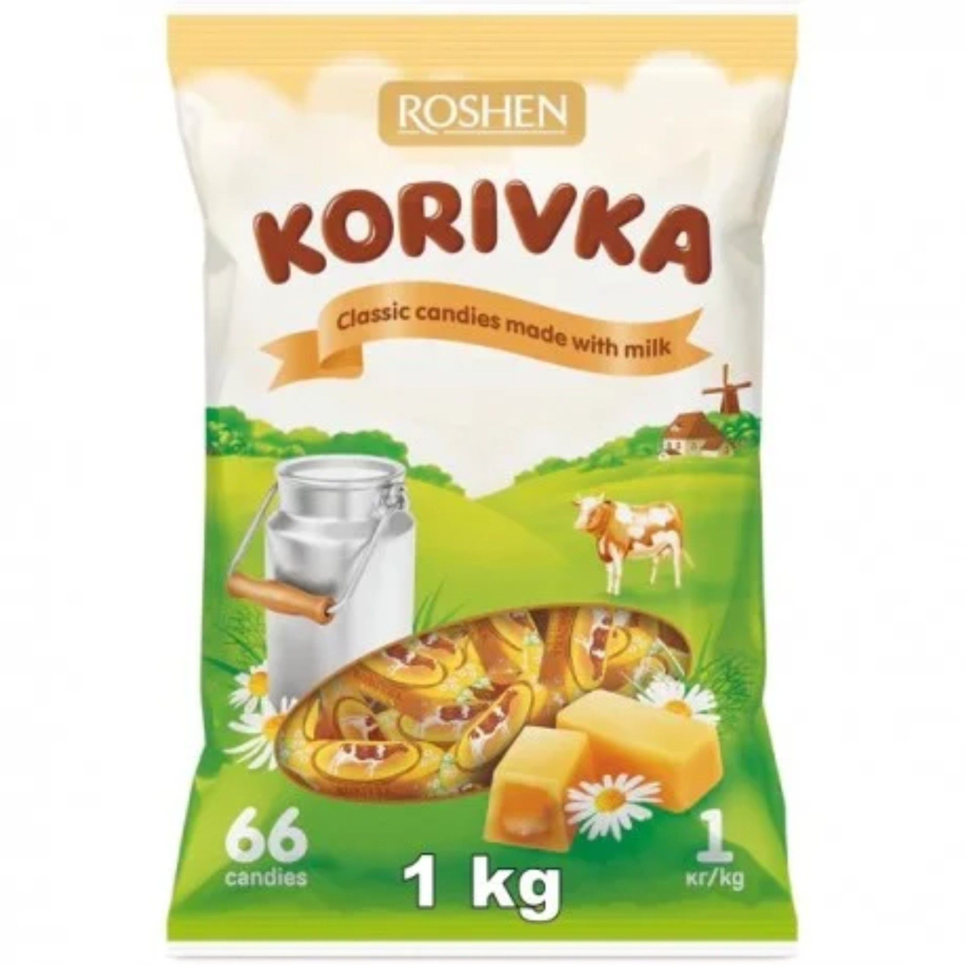 Roshen Korivka Cow Candy, Milky Sweets Fudge Candy, Halal - 1kg (66 pcs ...