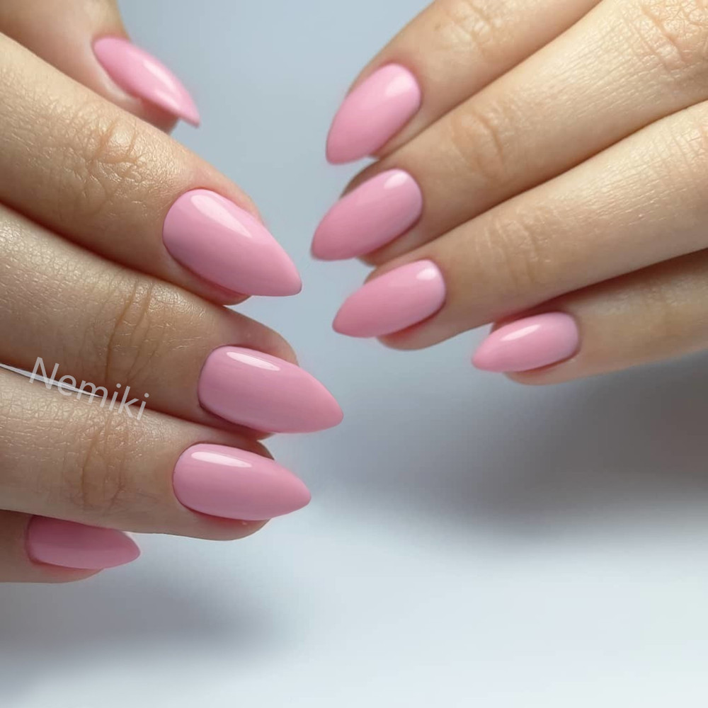 DIY Faux Ongles Shiny Natural Short Stiletto False Nail Artificial ...