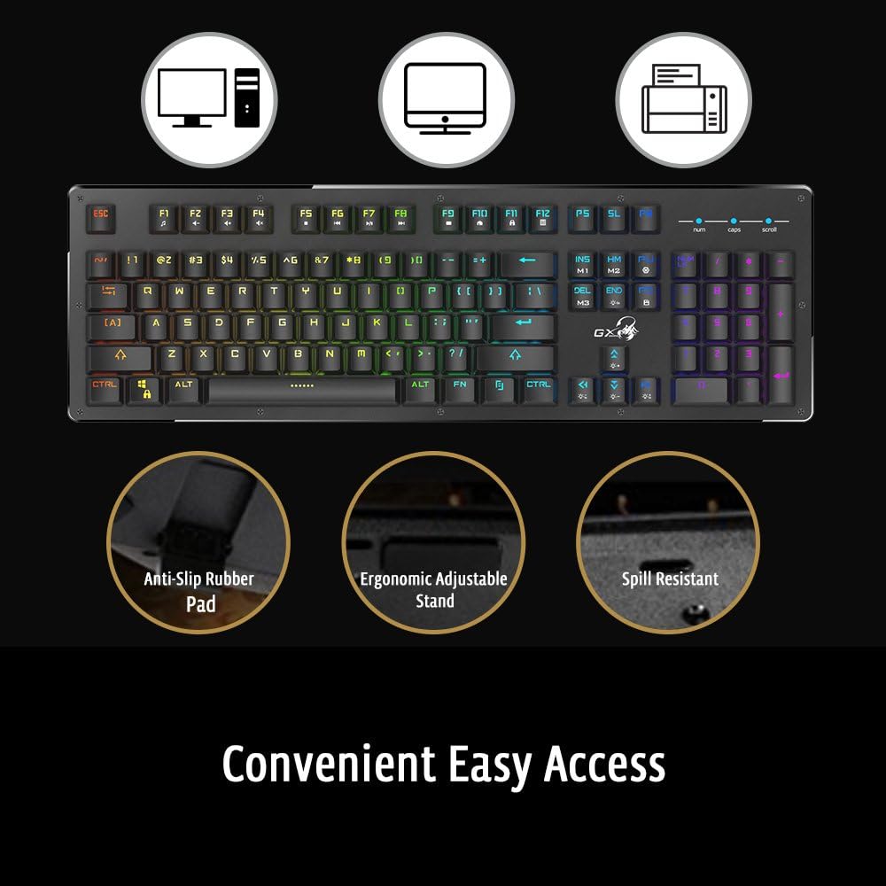 Gaming Keyboard Genius scorpion K 10 Mechanical feel RGB Backlight ...