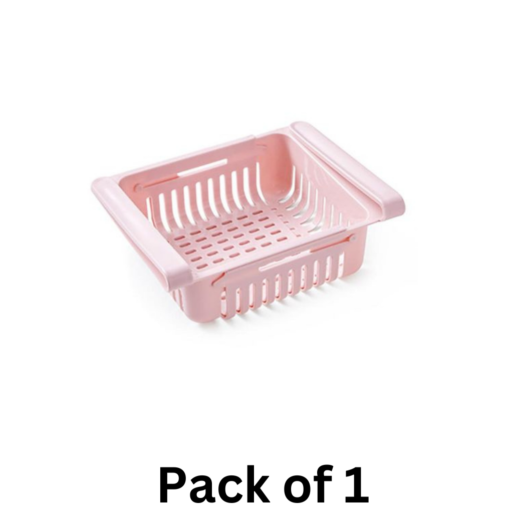 Extendable Plastic Fridge Basket - Space Saver Storage Rack for Fruits ...