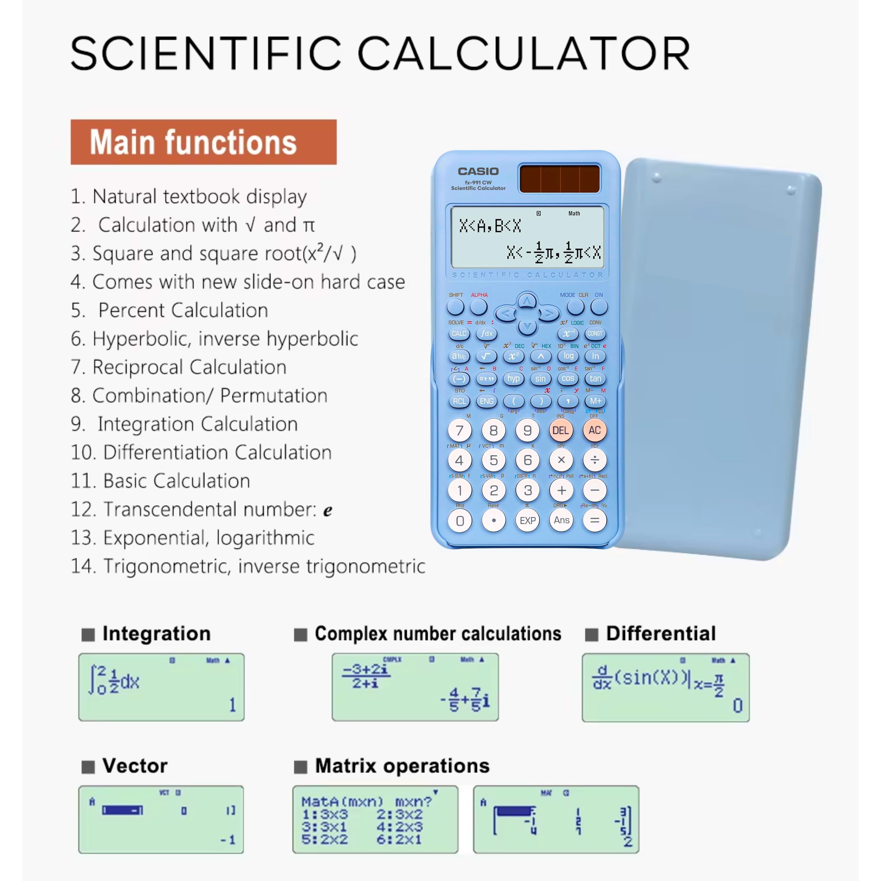 Scientific Calculator fx-991ES PLUS 2nd edition Coloured Scientific ...
