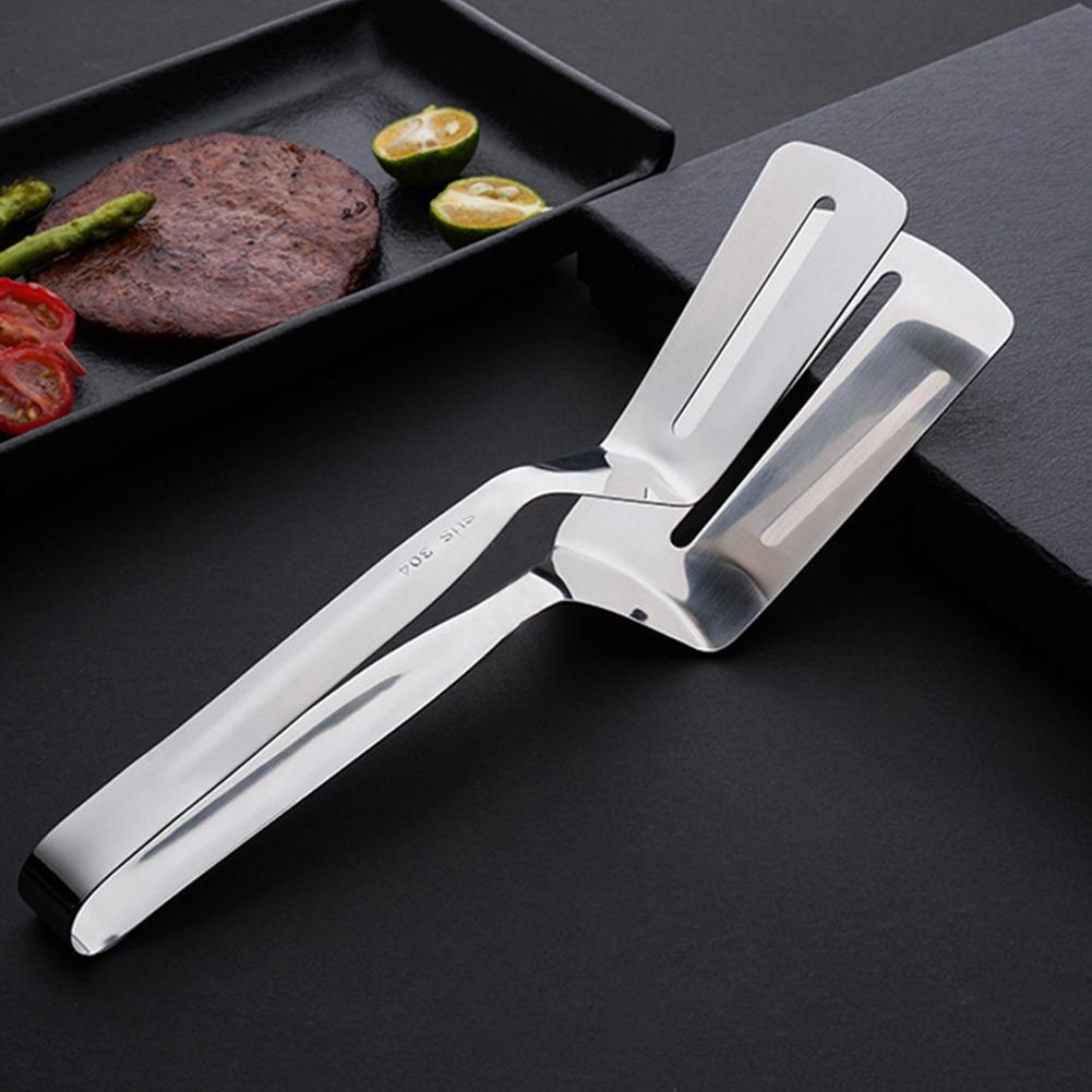 Multifunctional Stainless Steel Food Flipping Steak Clamps Spatula ...