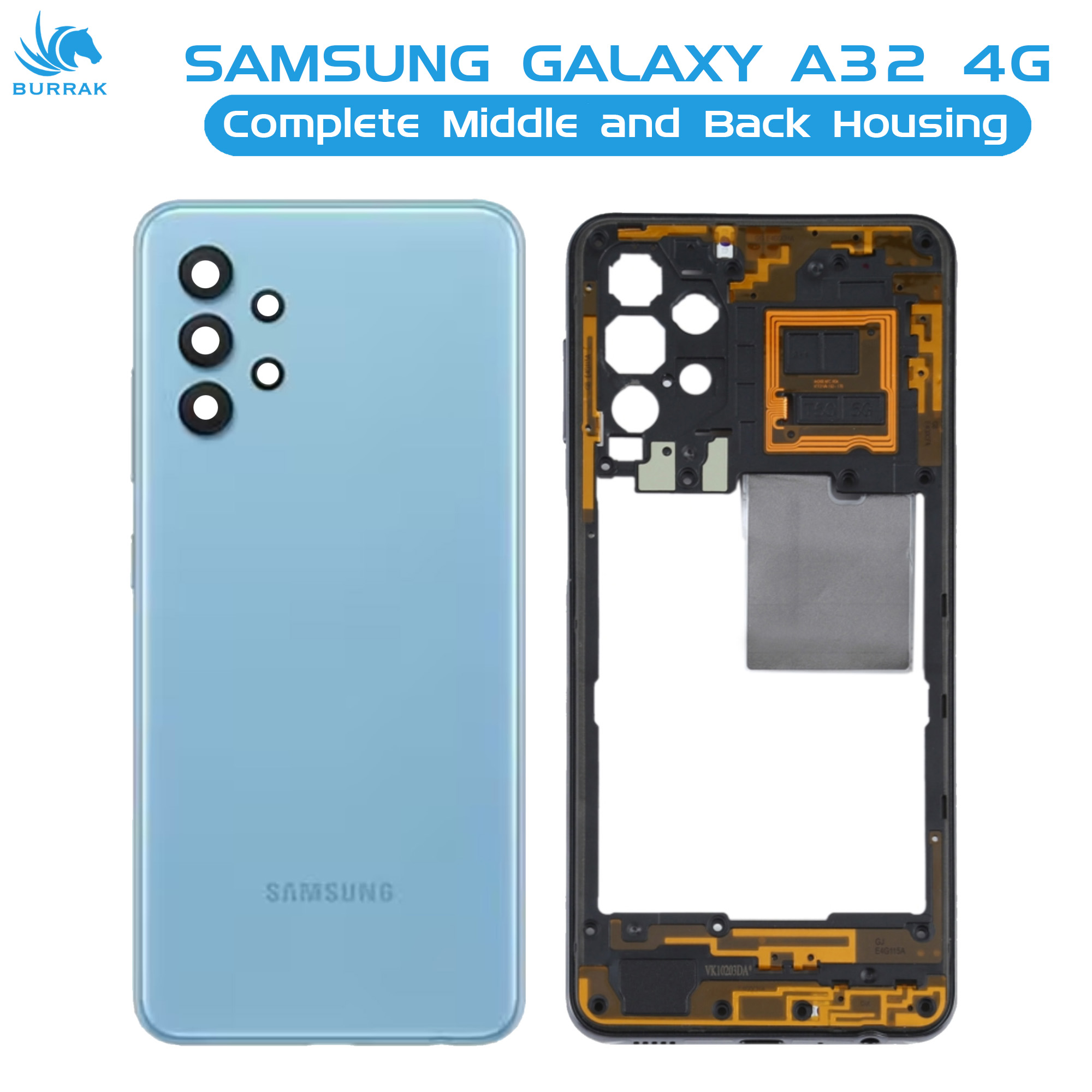 Samsung Galaxy A32 Housing Middle Frame With Side Button and Camera ...