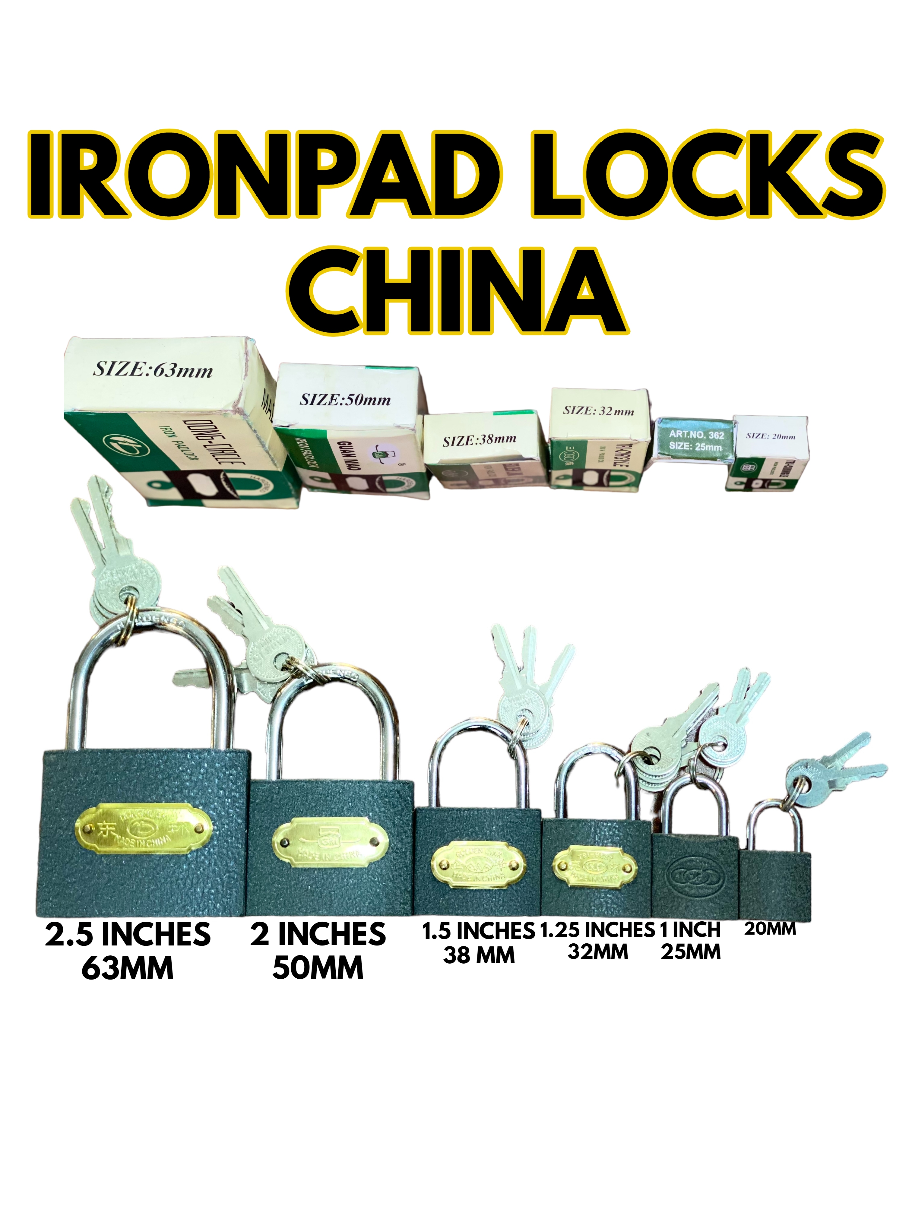 IRON PADL;OCKS CHINA-LOCKS DOOR LOCKS-GATE LOCKS-50MM 63MM ALL SIZES ...