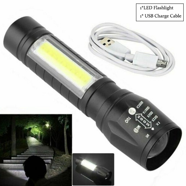 Powerful LED 3 Modes USB Charging Torch 18650 Waterproof Strong Light ...