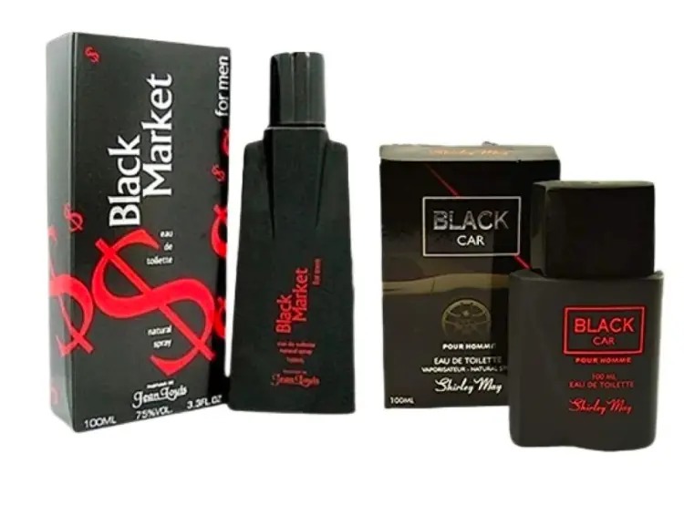 Pack of 2 perfumes black car and black market best for gift 100 ml each ...