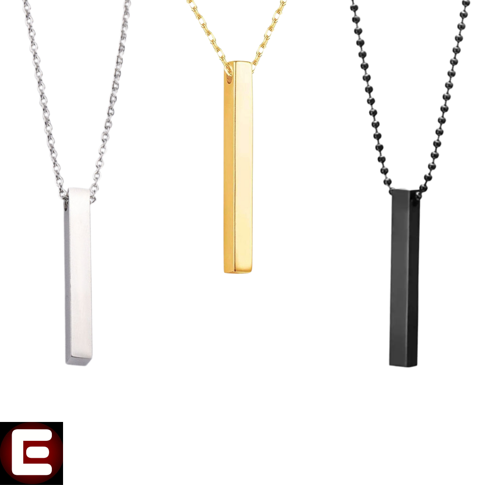 EMPIRON SILVER STAINLESS SILVER BAR NECKLACE/LOCKET/CHAIN FOR MEN/BOYS ...