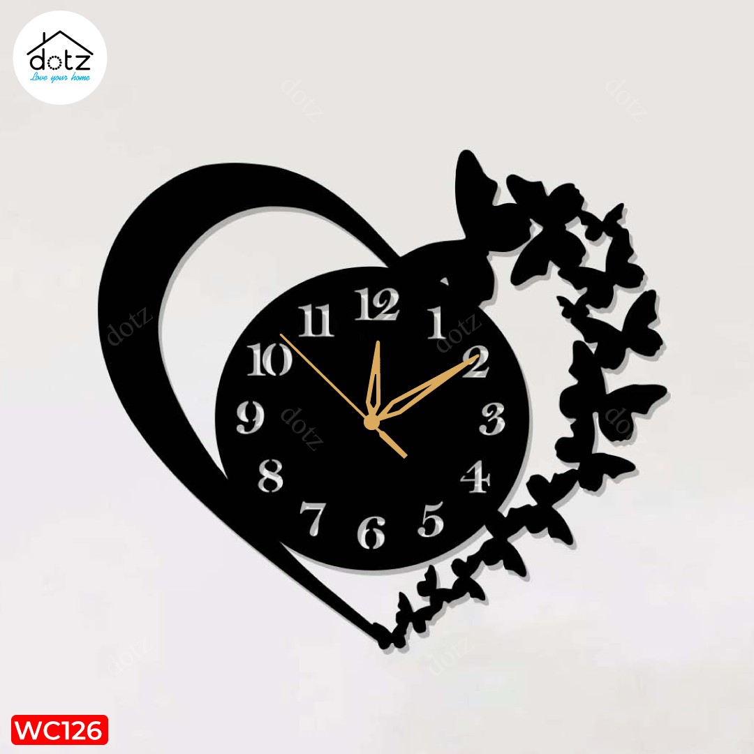 Dotz Heart Wooden Wall Clock with Premium Light The New Wooden Wall ...