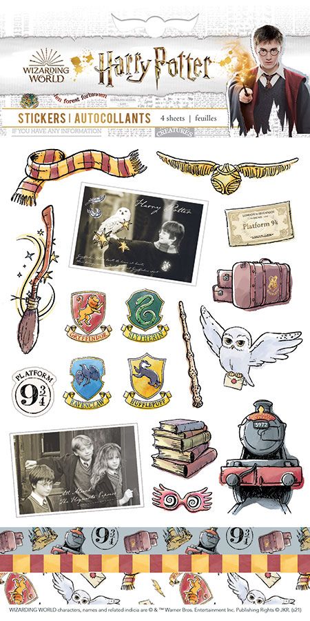 Harry Potter Stickers A5 uncut | Potterhead, Wizarding World | Hogwarts ...